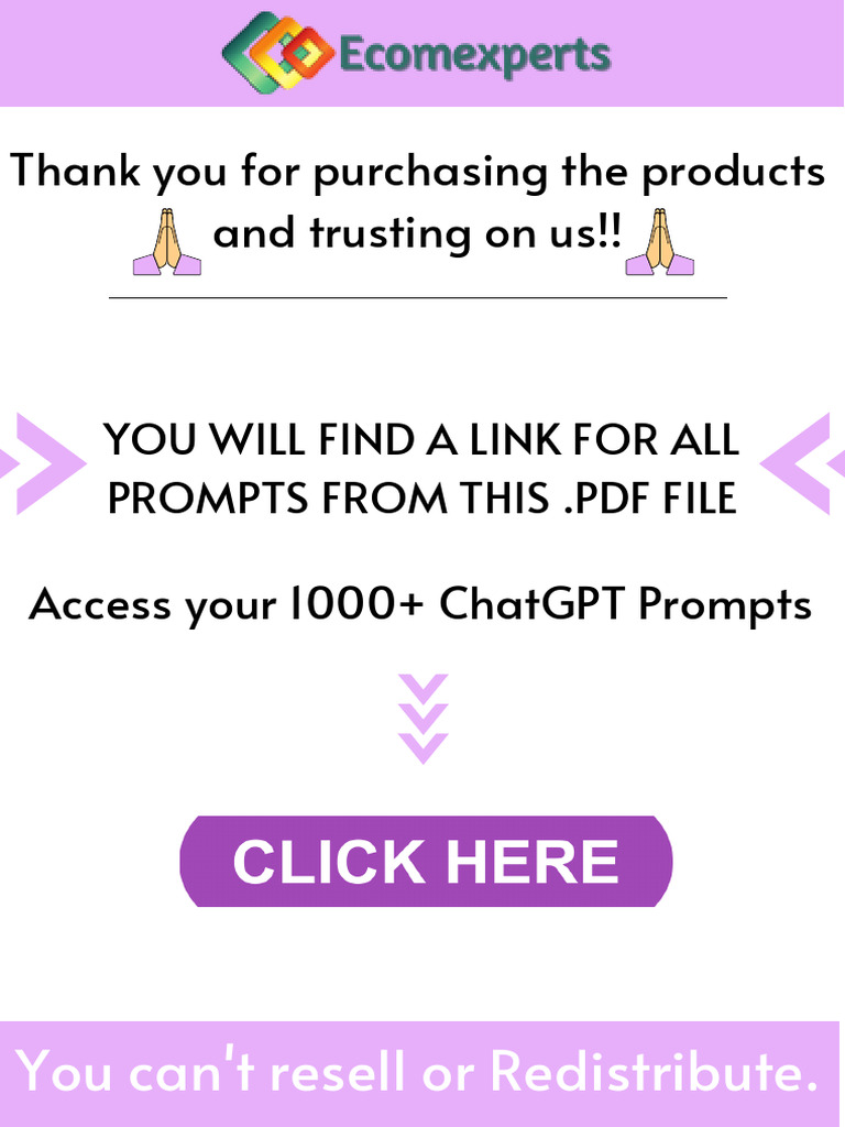 1000+ ChatGPT Prompts | PDF