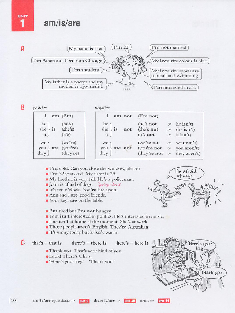 Am Is Are Exercises | PDF