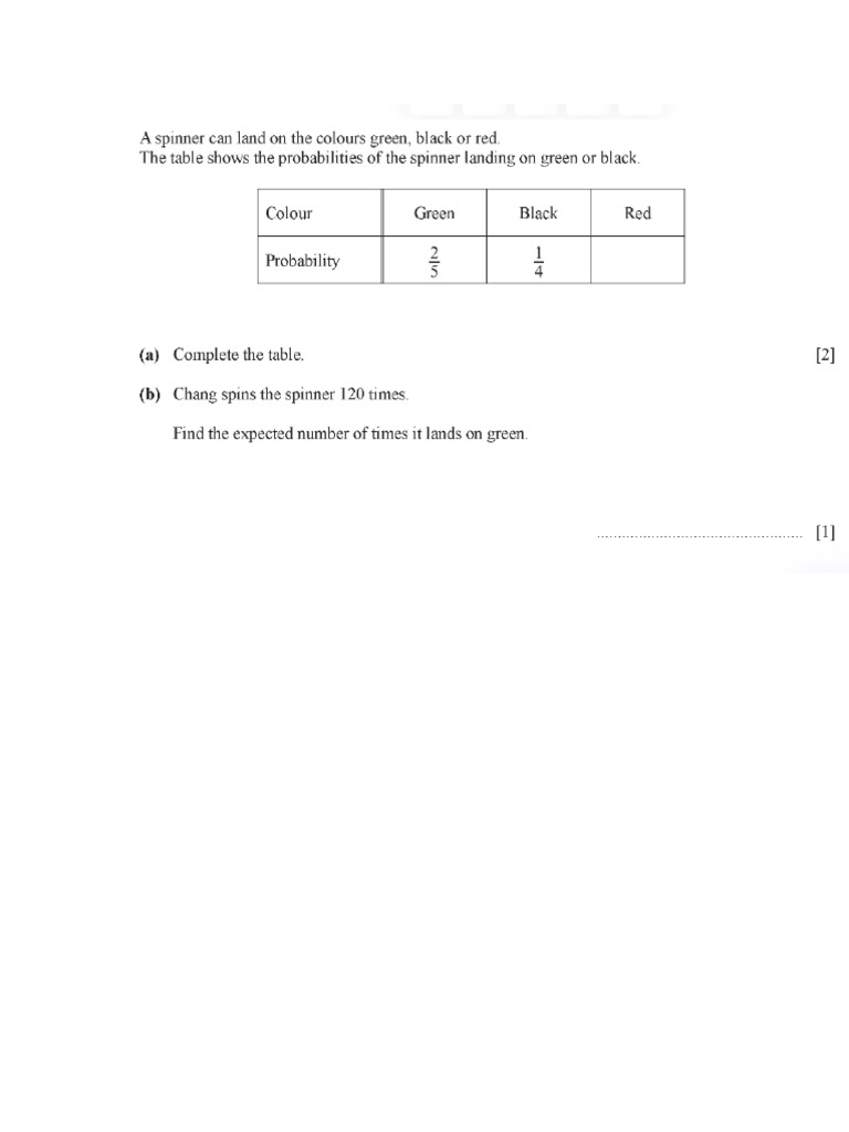 Probability Mathematics Past Papers 0580 | PDF