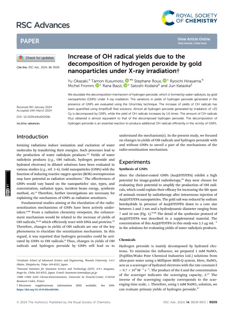 Increase of OH Radical Yields Due To The Decomposition of Hydrogen ...