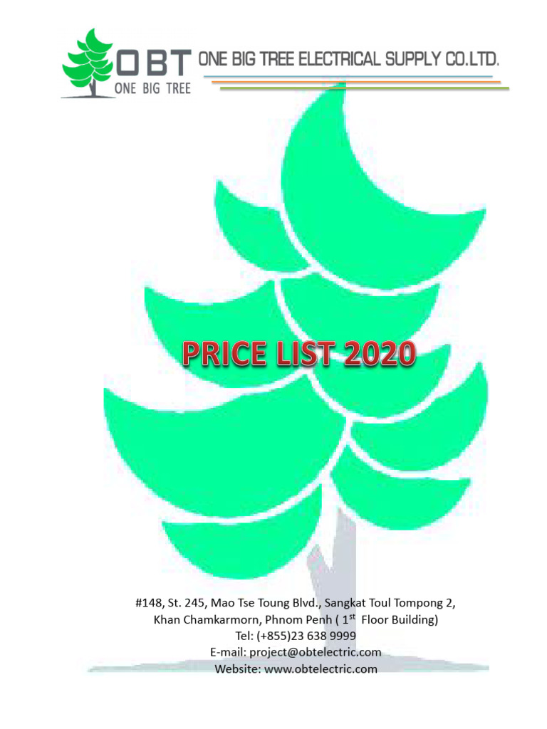 OBT Price List For 2020 | PDF | Telecommunications | Electronics