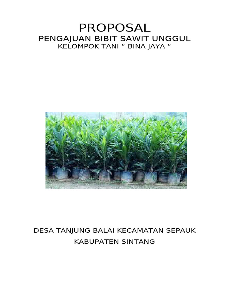 PROPOSAL SAWIT BJ (Autosaved) | PDF