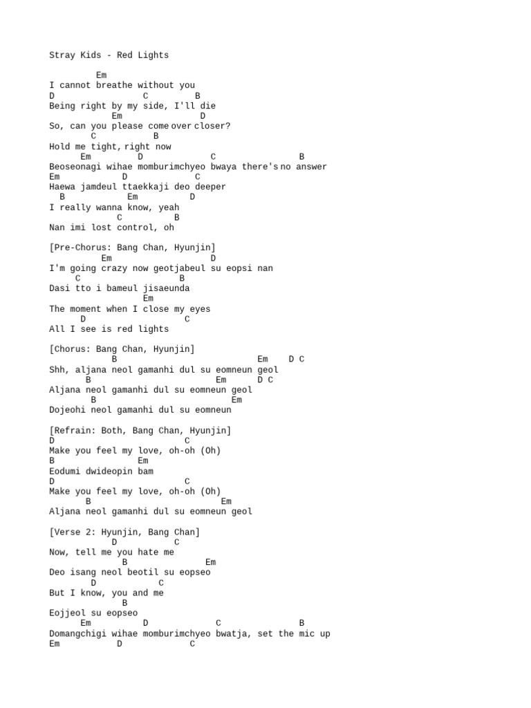 Stray Kids - Red Lights | PDF | Songs | Popular Music