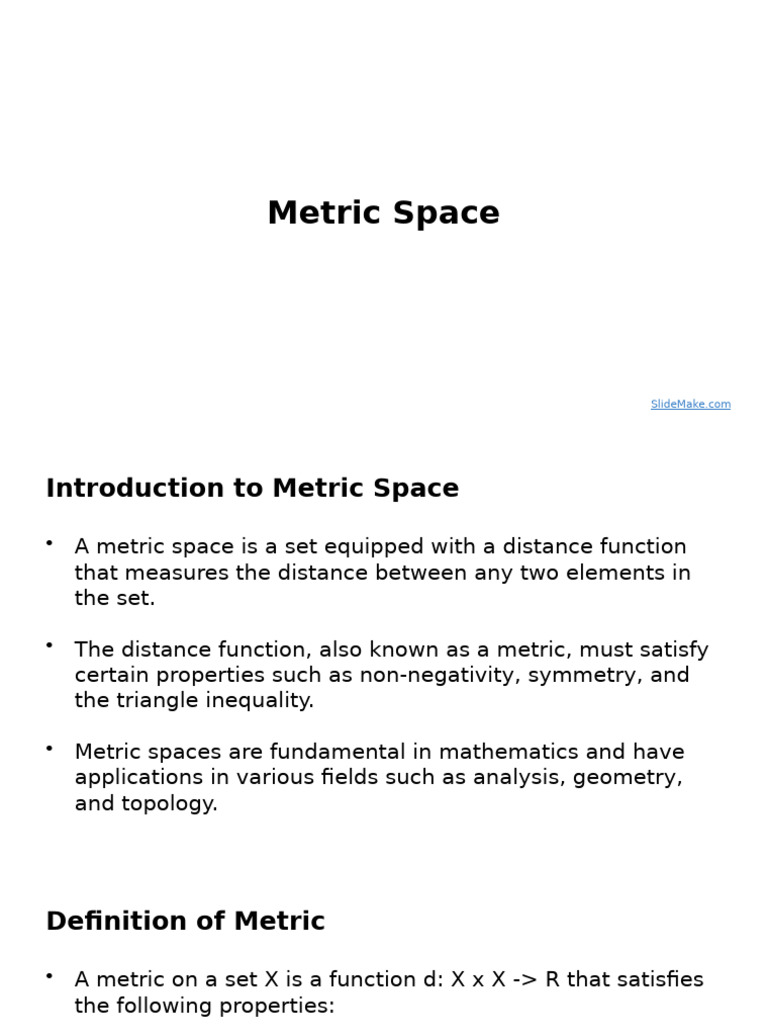 Metric Space Pdf Compact Space Limit Mathematics