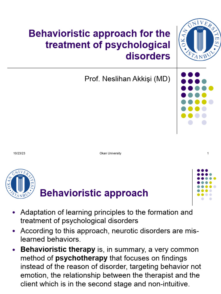 15 Behavioristic Approach | PDF | Behaviorism | Behaviour Therapy