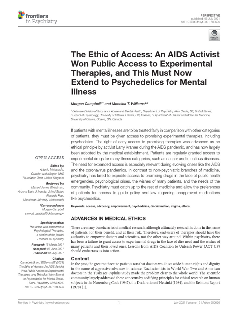 The Ethic of Access | PDF | Major Depressive Disorder | Mental Disorder