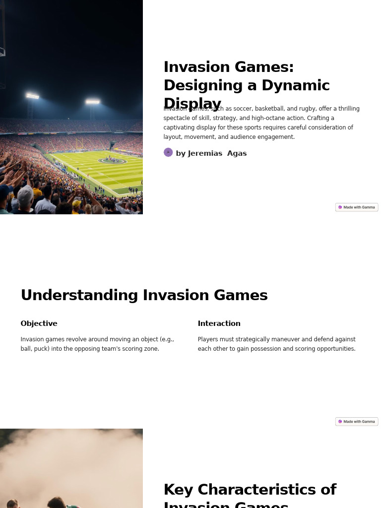 Invasion Games Designing A Dynamic Display | PDF | Invasion
