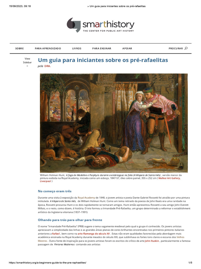 Introdução aos Pré-Rafaelitas | PDF | Irmandade pré-Rafaelita ...
