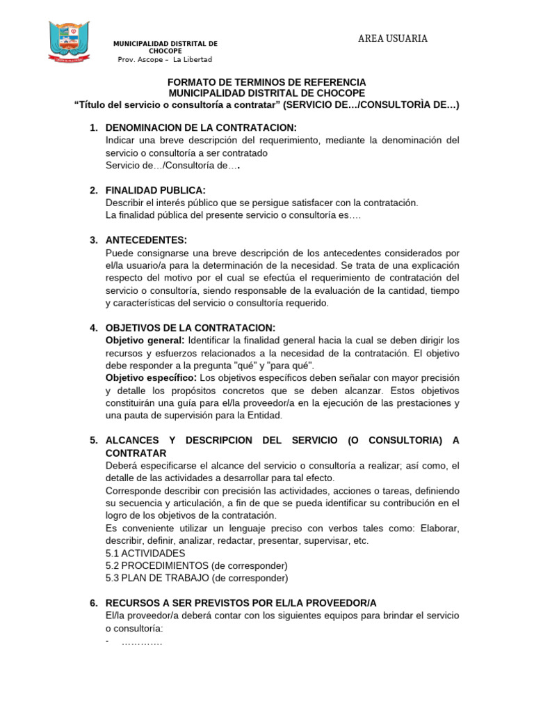 Términos de Referencia 2025 Chopepe | PDF | Corrupción política