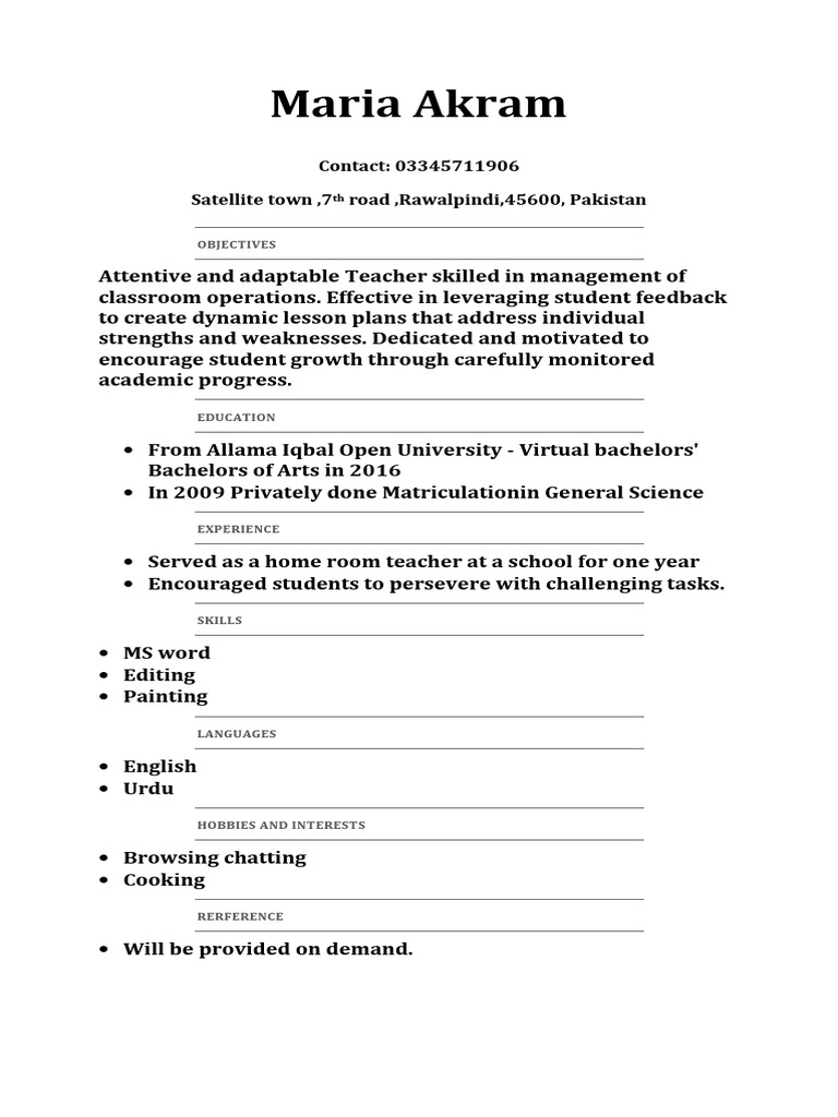 Maria CV | PDF