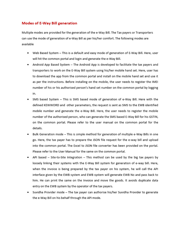 Modes of EWB Generation | PDF