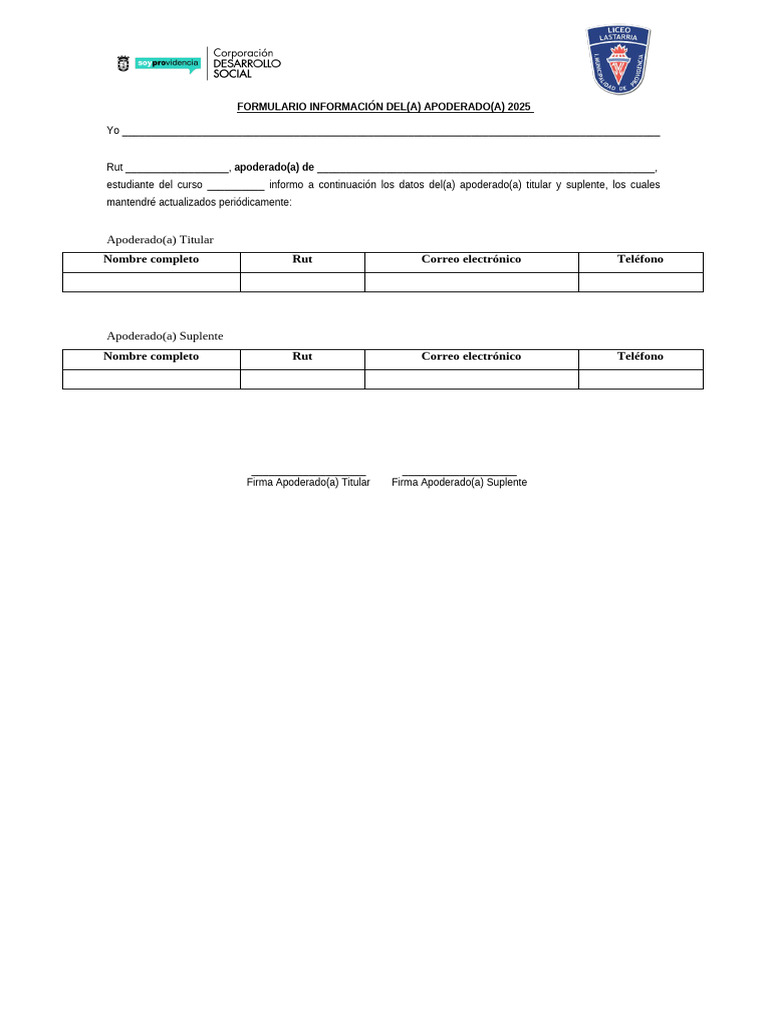 1985 - 515 - 4. Formulario Información Del (La) Apoderado (A) 2025 | PDF
