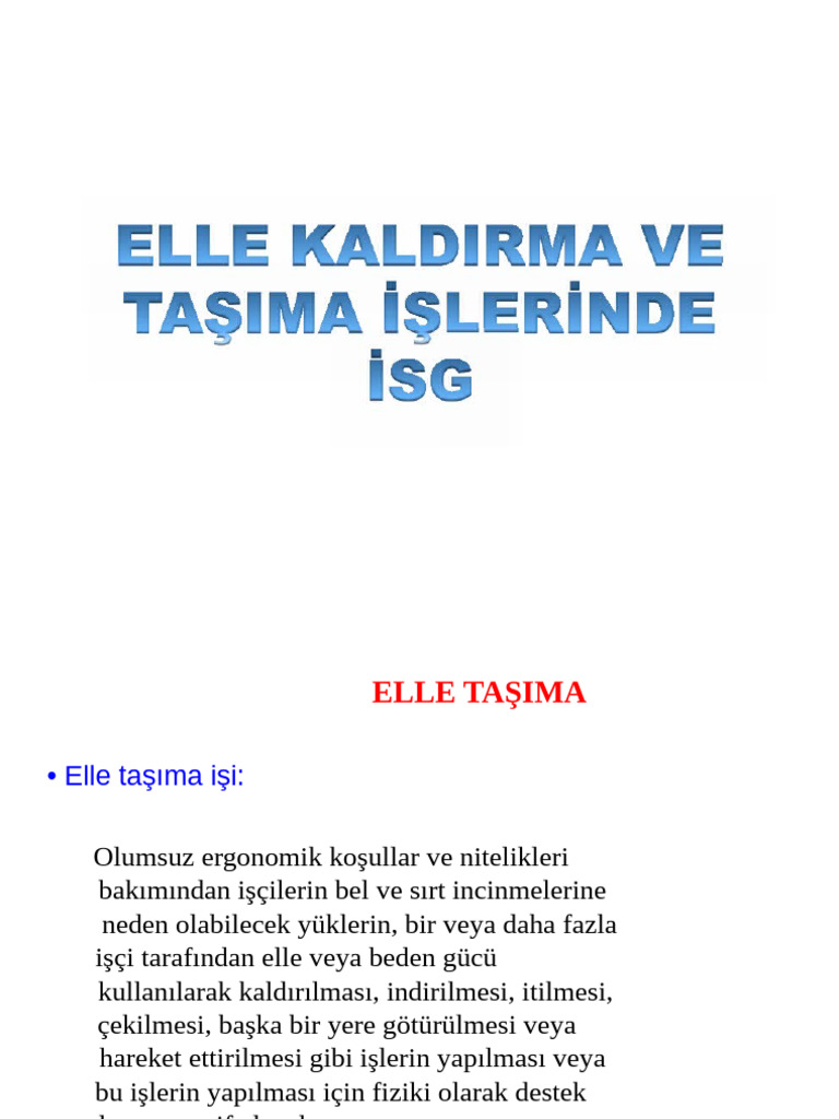 17-Elle Taşıma Işlerinde Isg | PDF