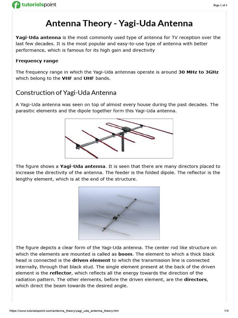 Antenna Theory - Yagi-Uda Antenna | PDF | Antenna (Radio) | Radio Technology