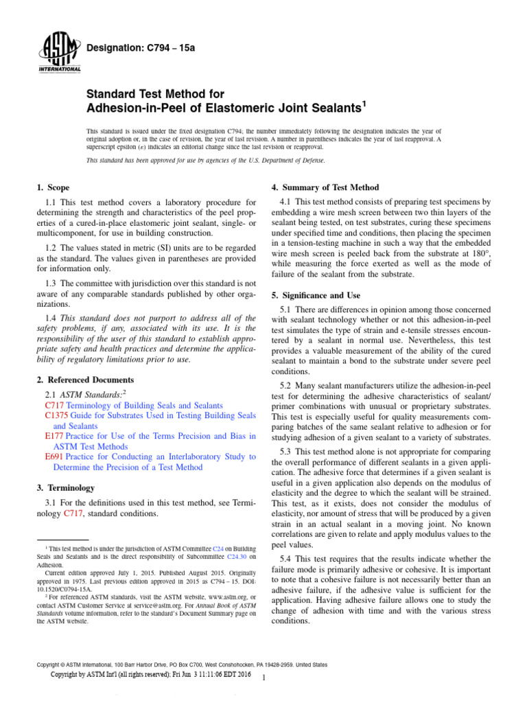 ASTM C794-15a | PDF | Accuracy And Precision | Young's Modulus