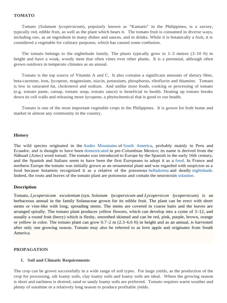 TOMATO-REPORT | PDF | Tomato | Fertilizer