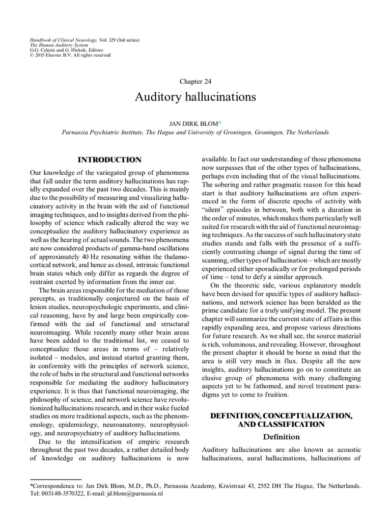 Auditory hallucinations | PDF | Hallucination | Psychosis