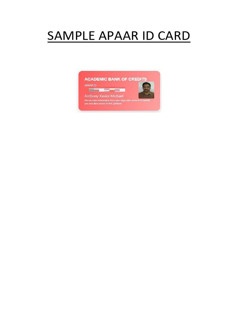 Sample Apaar Id | PDF