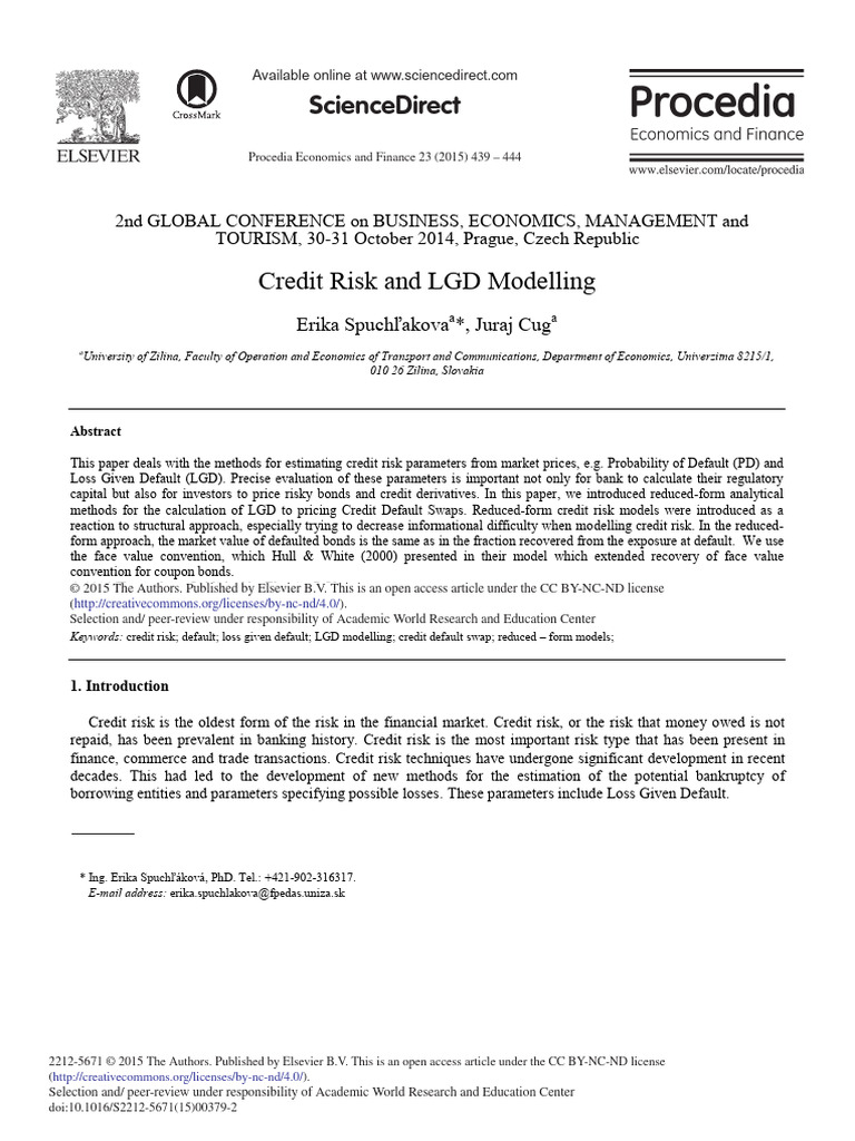LGD Modelling in Credit Risk Analysis | PDF | Credit Default Swap ...