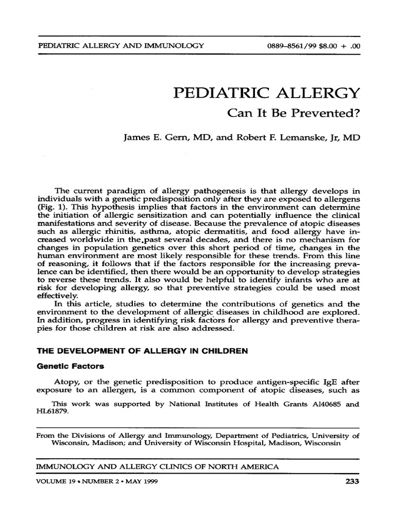 Pediatric Allergy Iac | PDF | Allergy | Allergen