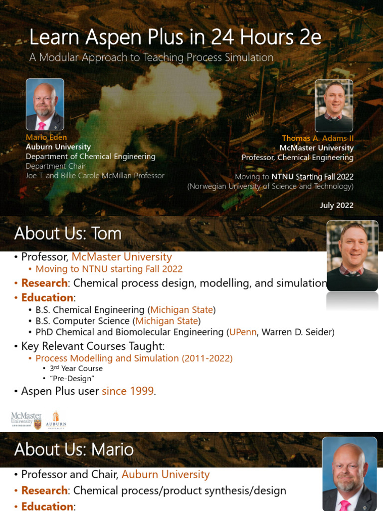 Learn Aspen Plus in 24 Hours 2nd Ed.. Slides Overview | PDF ...