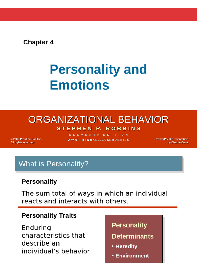 Robbins Foundations of Individual Behavior Powerpoint Chapter 4 | PDF | Emotions | Extraversion ...