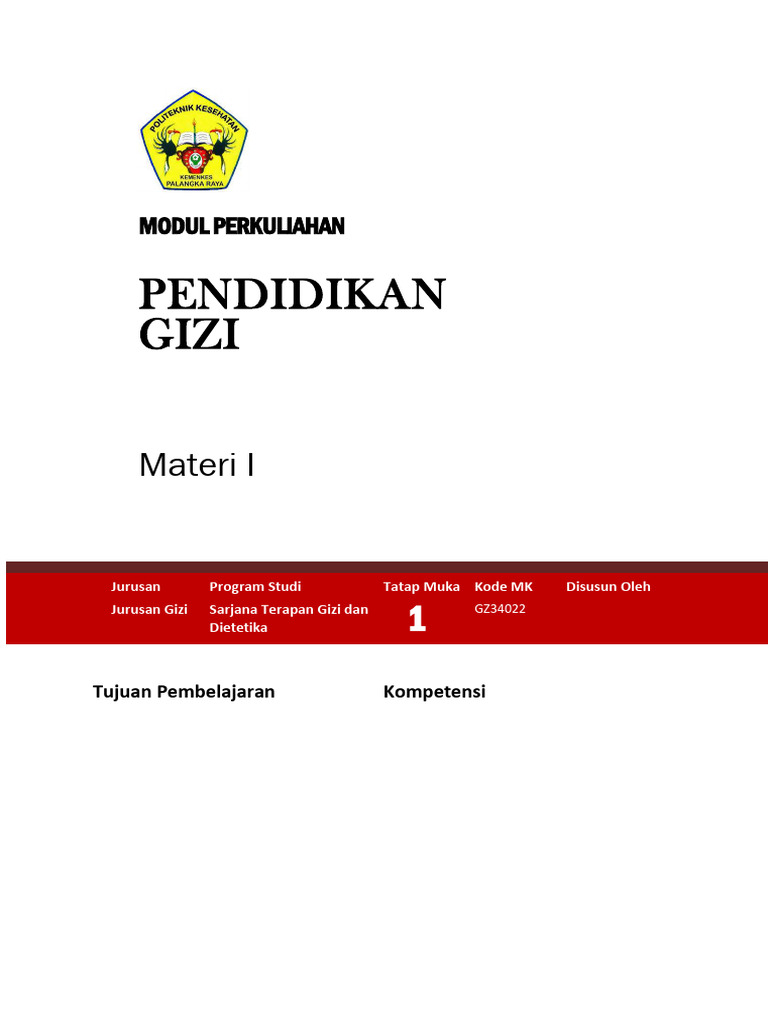 Konsep Dasar Pendidikan Gizi | PDF