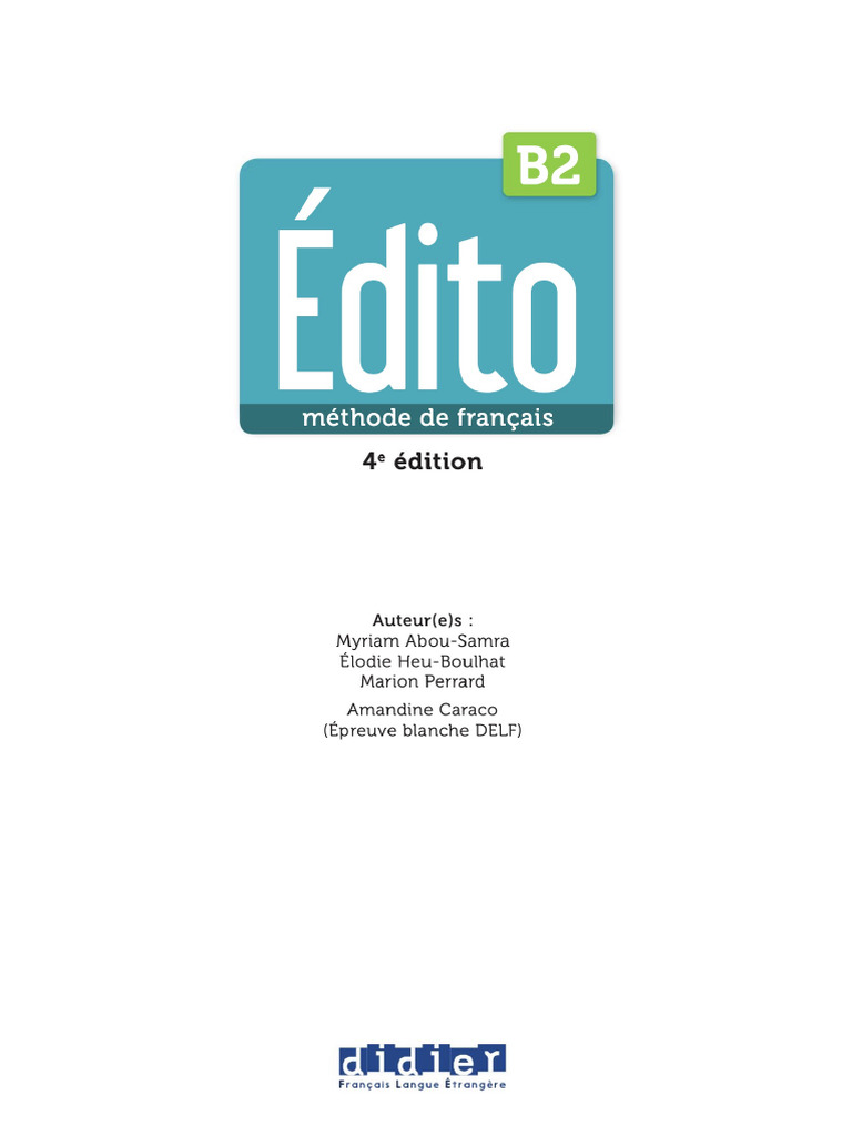 Édito B2 - Méthode de Français-Páginas-1 | PDF