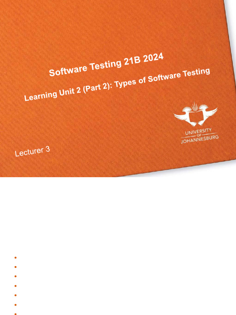Learning Unit 2-2 Types of Software Testing | PDF | Unit Testing ...