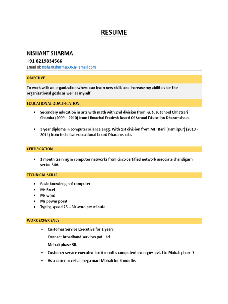 NISHANT SHARMA RESUME | PDF