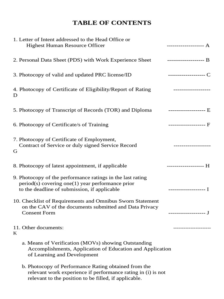 Job Application Document Checklist | PDF