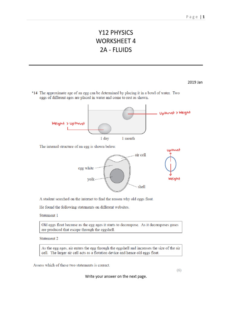 Y12 Physics Worksheet 4 - 2A | PDF