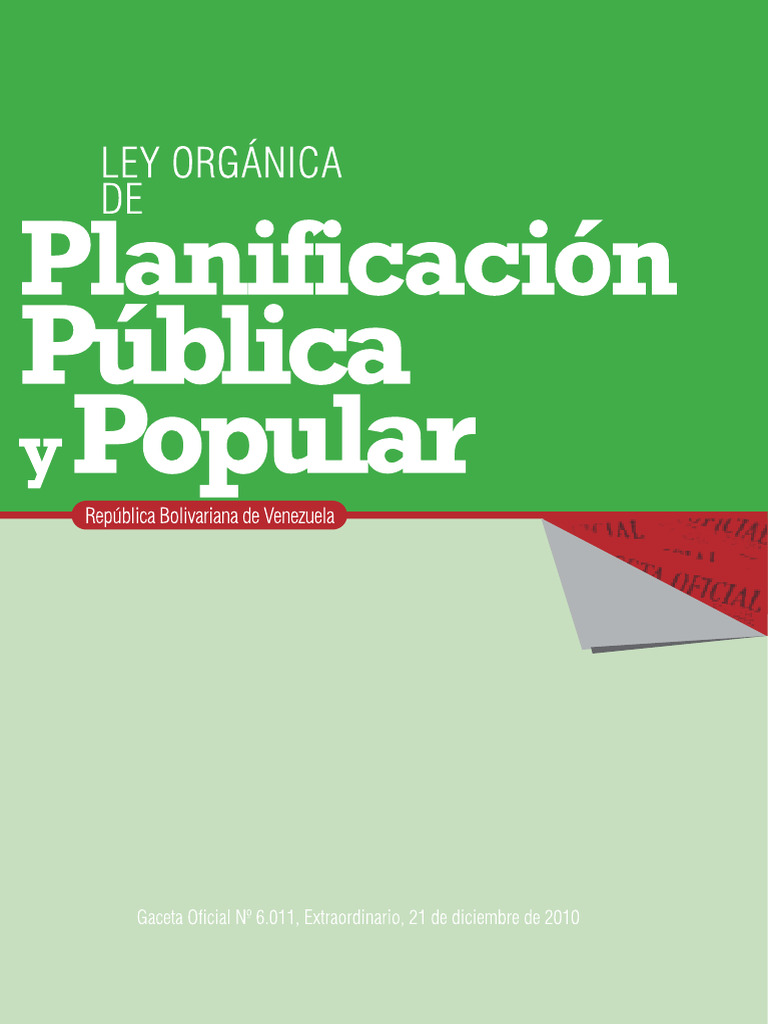 Ley Organica de Planificacion Publica y Popular | PDF
