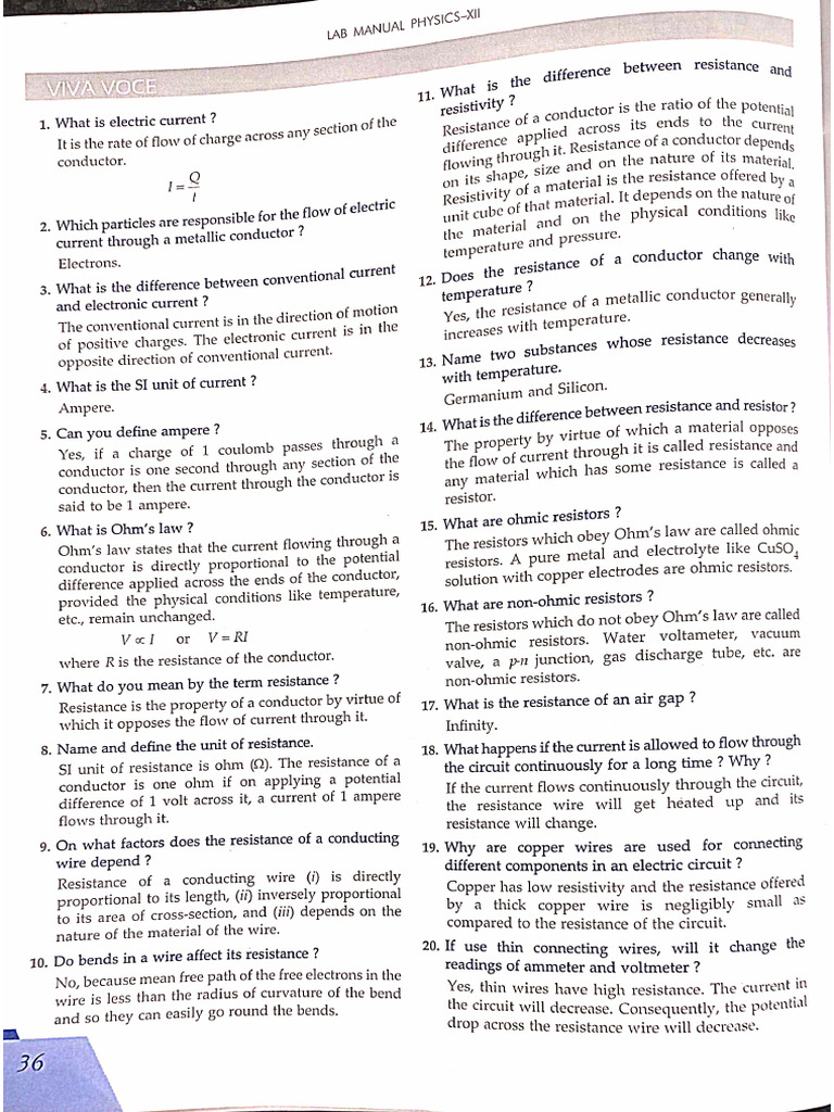 12CBSE Physics Practical Viva Questions | PDF