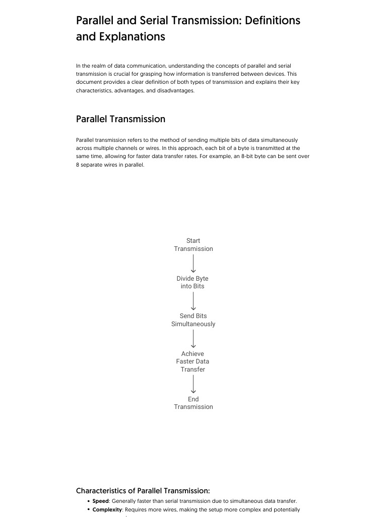 Parallel vs Serial Transmission Explained | PDF | Electrical ...
