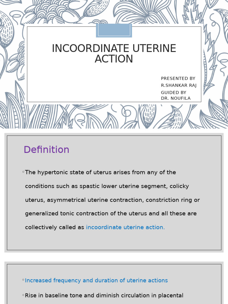 Incoordinate Uterine Action | PDF | Uterus | Childbirth