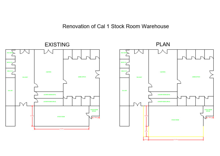 Stock Room Warehouse Renovation Plan | PDF
