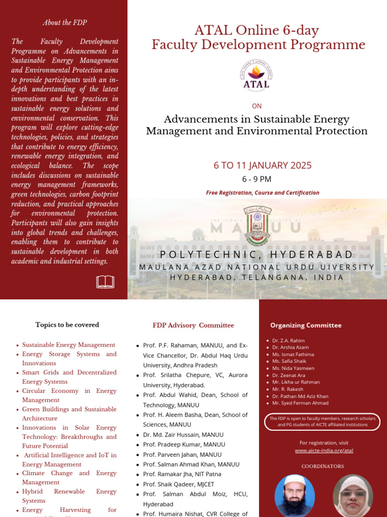 ATAL FDP On Sustainable Energy - Jan 2024 - 20241125 - 102353 - 0000 | PDF