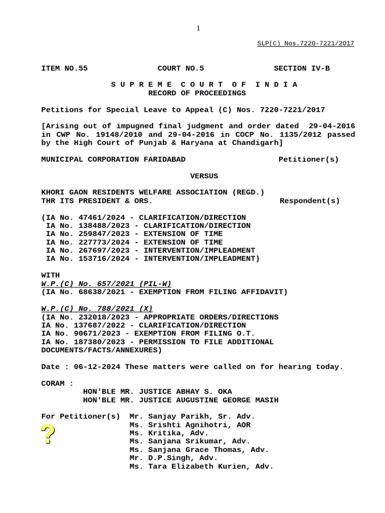 Supreme Court SLP 7220-7221/2017 Hearing | PDF | Separation Of Powers ...