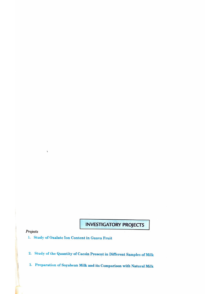 Investigatory Projects | PDF