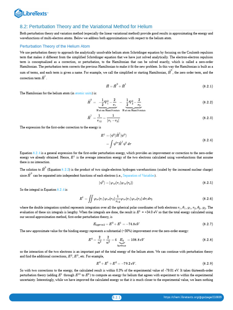 8.02__Perturbation_Theory_and_the_Variational_Method_for_Helium | PDF | Perturbation Theory ...