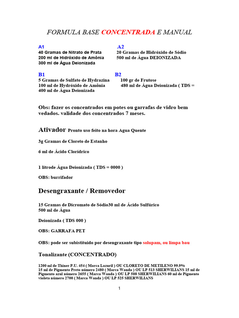 Formulas Completas Gury 2022 | PDF | Ácido clorídrico | Ácido sulfúrico