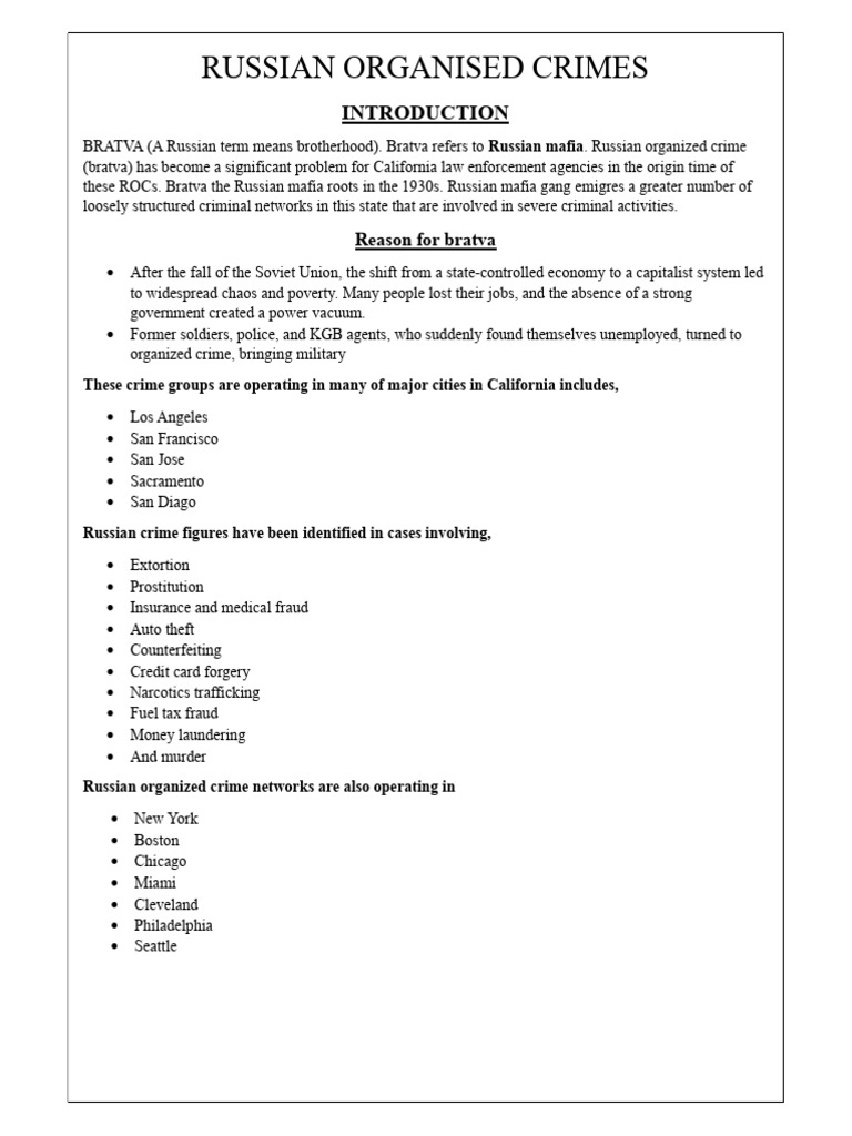 Bratva | PDF | Organized Crime | Organized Crime Groups