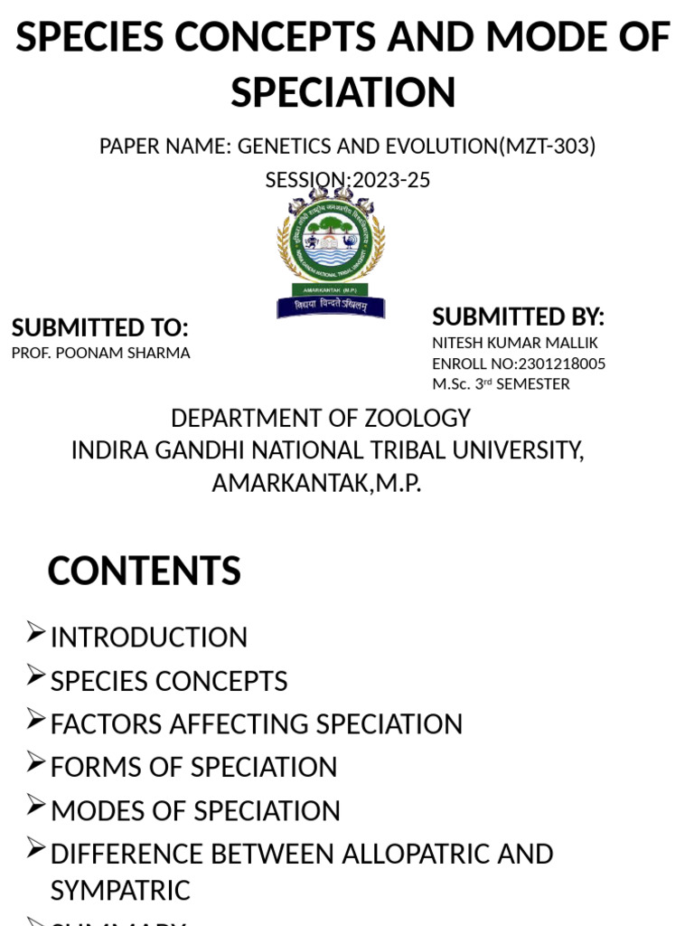 Species Concepts and Speciation Modes | PDF | Species | Evolution