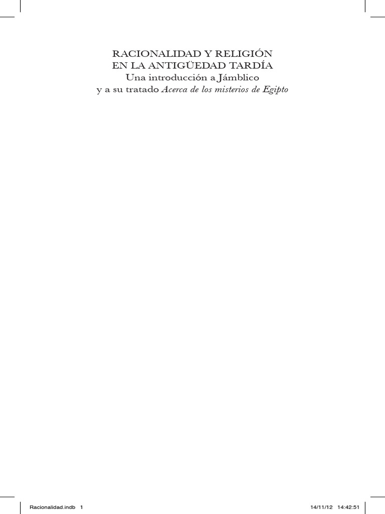 Racionalidad y Religión en Jámblico | PDF | neoplatonismo