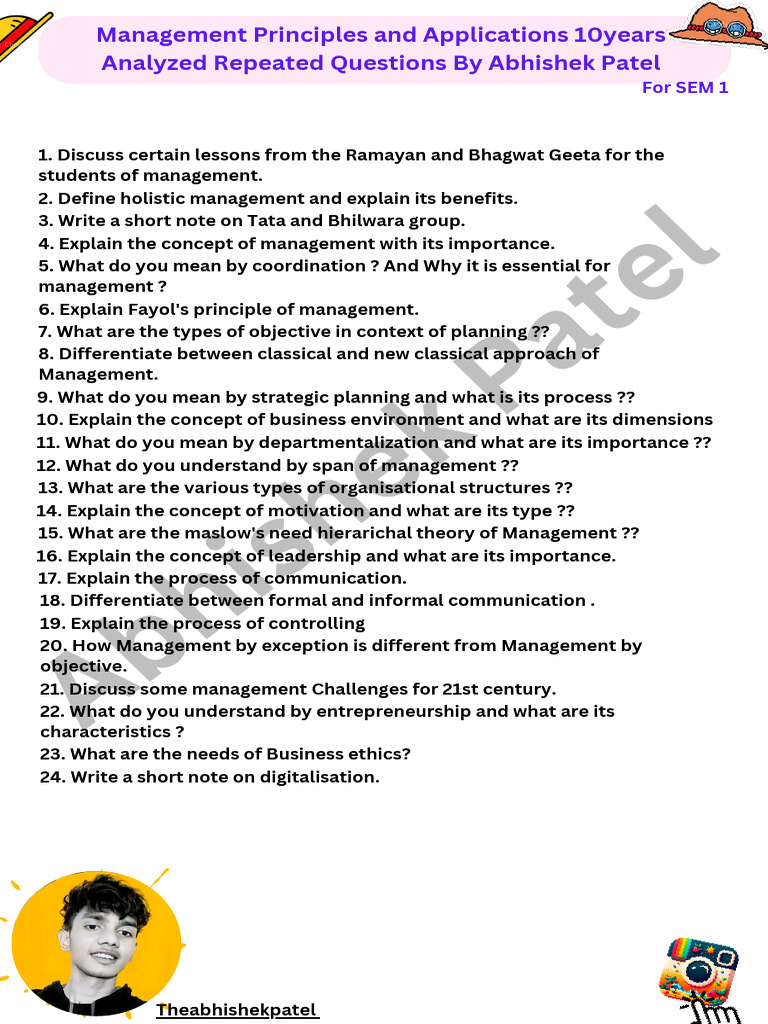 Key Management Questions for Exams | PDF | Concept | Business