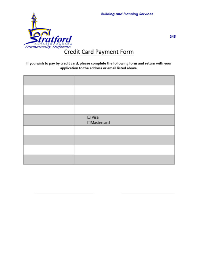 Credit Card Form AODA - BPD | PDF
