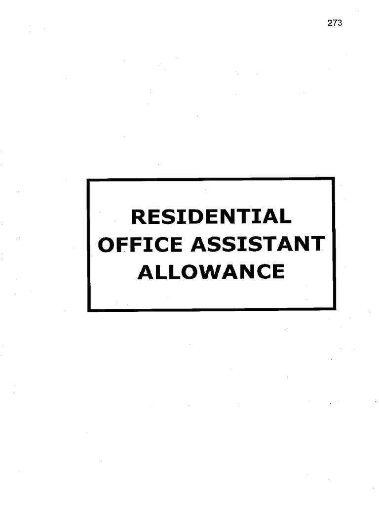 Residential Office Assistant Allowance | PDF