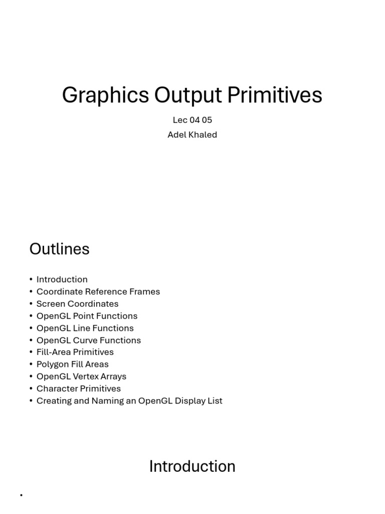 Lec 05 06 Opengl Output Primitives Pdf Line Geometry Function