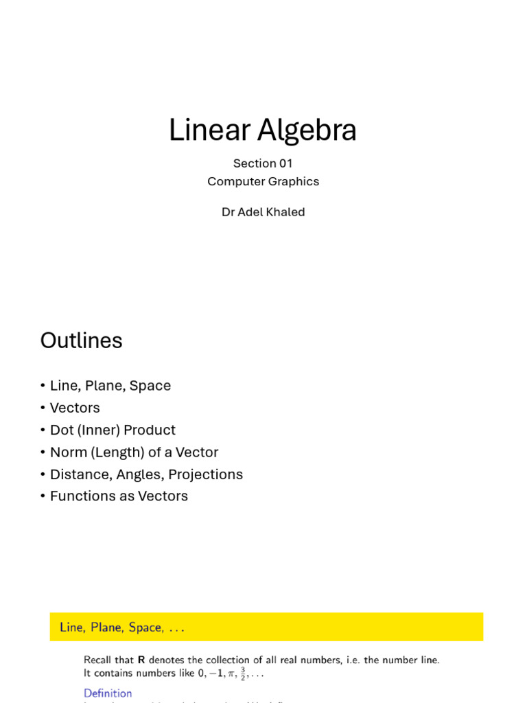 Section 01 Linear Algebra Part - 1 | PDF